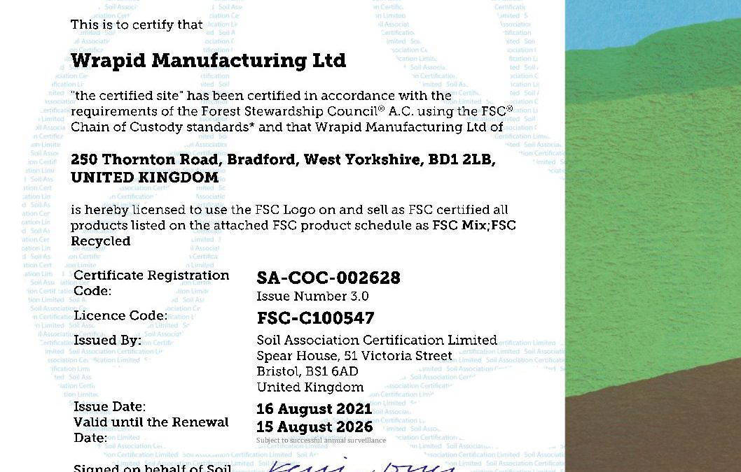 FSCcertificate Wrapid Manufacturing 002628 v3.0 | Wrapid Manufacturing Ltd